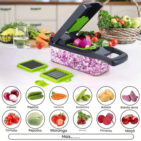 Profissional Multiuso Cozinha Slicer Aço Inox 16 em 1 Fatiador Cortador ...